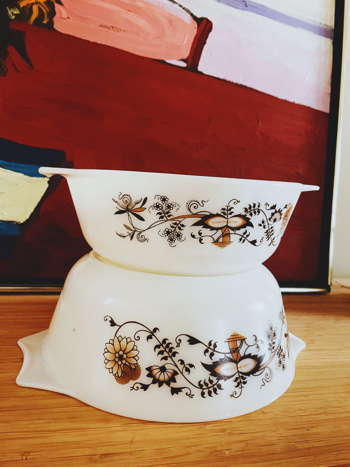 Pyrex England Brown Floral Vine Open Casserole – It's Vintage yyc